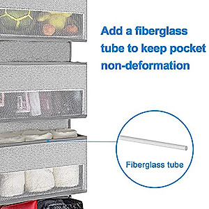 CHIVAN Over The Door Organizer, Super Behind The Door Storage Organizer with Door Rack and Large Clear Windows, Wall File Organizer, Hanging Organizer (Grey)