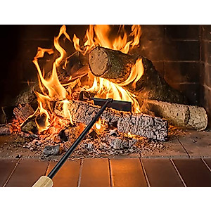 Onlyfire Chef BBQ Charcoal Rake Charcoal Ash Tool, BBQ Cleaner Poker Scraper for Pizza Oven, Kettle, Kamado Grills