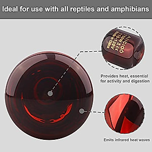 Aiicioo Reptile Red Heat Lamp Bulb - 150W Infrared Basking Spot Light for Breaded Dragon Heat Light Bulb for Gecko Iguana Snake Ball Python Night Time