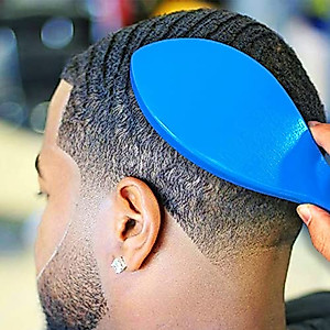 IMPERIAL MANE Medium Curved Brush for Men - 360 All-Purpose Boar Bristle Brush for Waves, Thin and Normal Hair Cultivating, Polishing (Blue)