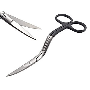 Bent Handle Curved Embroidery Scissors 6 Inch Curved Applique Scissors for Machine Embroidery & Fabric Stitches by Artman Instruments