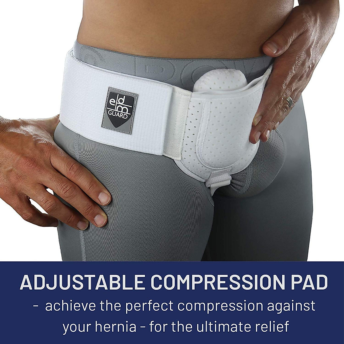 Everyday Medical Hernia Support Guard/ Belt For Men I Left or Right Side I Post Surgery Men’s Truss For Inguinal, Groin Hernias I Adjustable Waist Strap I SMALL/MEDIUM