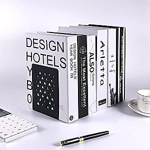 Yilicher 4 Piece Bookshelf, Metal Bookends, Heavy Duty Metal Bookshelf, Tall Bookshelf, for Office, Home, School, Gift Giving, Desk, Library Shelf Stand, (2 Pairs/4 Pieces) (Black)