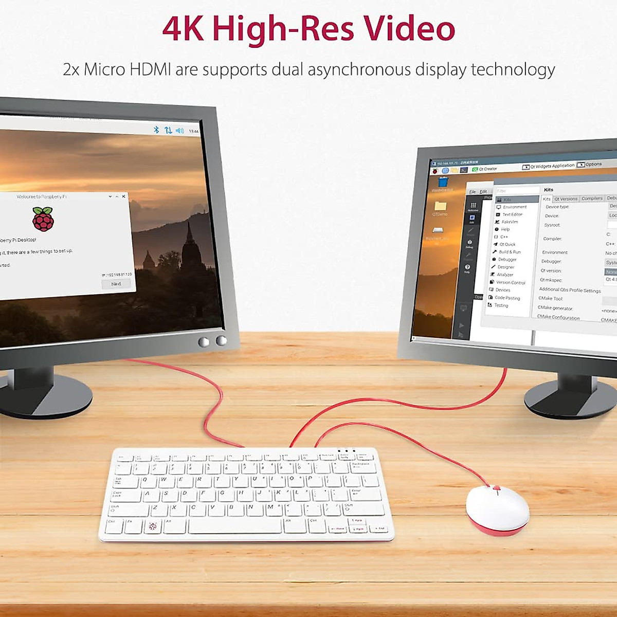 Raspberry Pi 400 Computer kit,4GB RAM,with Raspberry Pi 400 Keyboard, Wired Mouse, Micro HDMI Cable, Type-c Power Supply,16GB Card Preloaded with Raspberry Pi OS with 40Pin Cable