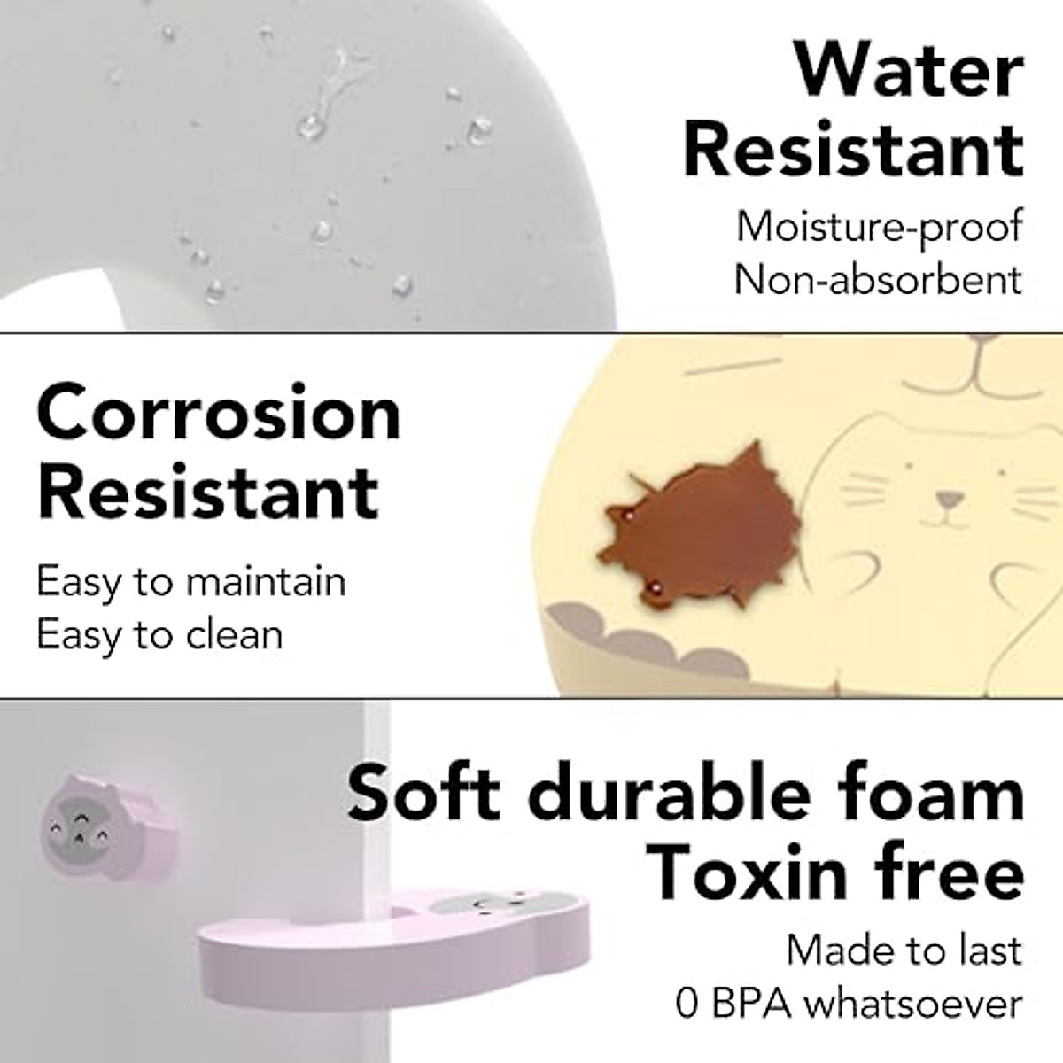 Door Finger Pinch Guard 3 Pack Thick Foam Anti Door Slam Preventer Stopper Silencer Baby Proofing to Keep Doors Open