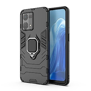 Kukoufey Case for Oppo Reno 7 4G Case Cover,Magnetic Car Mount Bracket Shell Case for Oppo Reno7 4G CPH2363 / F21s Pro 4G CPH2461 / F21 Pro 4G Case Black