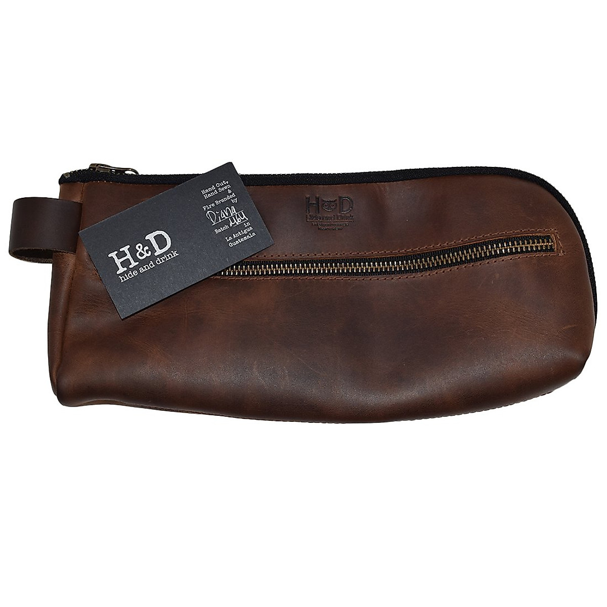 Hide & Drink, Carrying Case Compatible with Switch, Urban Travel Pouch, Soft Storage Bag, Scratch & Bump Protection, Minimalist Essentials, Full Grain Leather, Handmade, Bourbon Brown