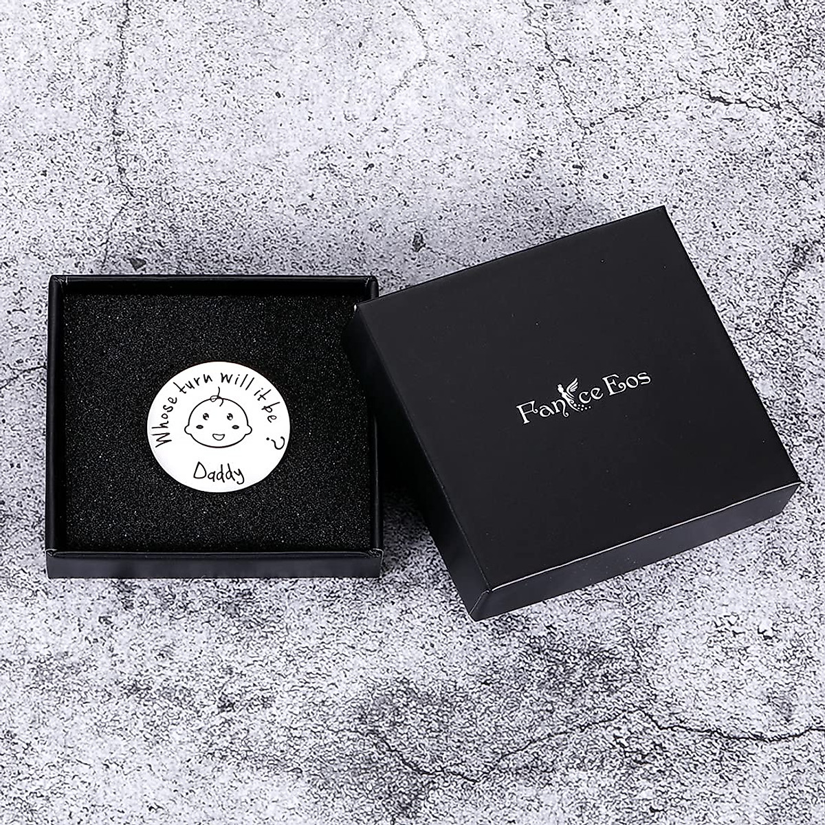FANICE EOS New Baby Gifts for Parent Mom Dad Decision Coin for Women Men Pregnancy for First Time Mummy Daddy to Be Christmas Birthday Present Double-Sided (Silver)