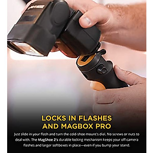 MagMod MagShoe v2 - Universal Cold Shoe Flash Mount for Off Camera Flash, LED Light Panels, Umbrella Modifiers, MagBox PRO 42" Octa Softbox, and MagBox PRO 36" Strip