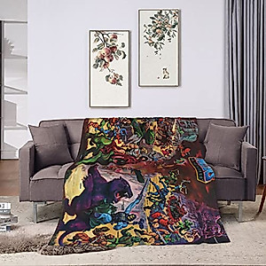 Pobecan He-Man and The Masters Anime of The Universe Blanket Throw Blankets Ultra Soft Flannel Lightweight Throws for Couch, Bed,All Seasons Use 80"x60"