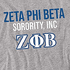 Zeta Phi Beta Sorority Official Stacked Unisex Adult T-Shirt, Athletic Heather, Large