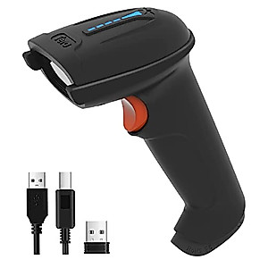 Tera Barcode Scanner Wireless and Wired with Battery Level Indicator 1D 2D QR Digital Printed Bar Code Reader Cordless Handheld Barcode Scanner Compact Plug and Play Model D5100