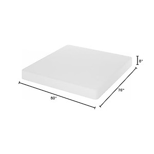 Furinno Tidur Cooling Gel Memory Foam Mattress, 8 Inch, King, White