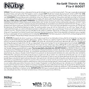 NUBY 3 Pack No Spill Flip it Soft Straw Toddler Sippy Cups - Toddler Cups Spill Proof with Easy and Firm Grip - BPA Free Toddlers Cups - Aqua, Coral, Yellow