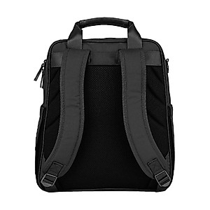 JuJuBe Nature Babe Diaper Bag Backpack with Portable Baby Changing Pad, Sustainable Multi-Function Baby Travel Bag for Bottles, Diapers, Pacifier, Snacks, Made with 24 Recycled Plastic Bottles, Black