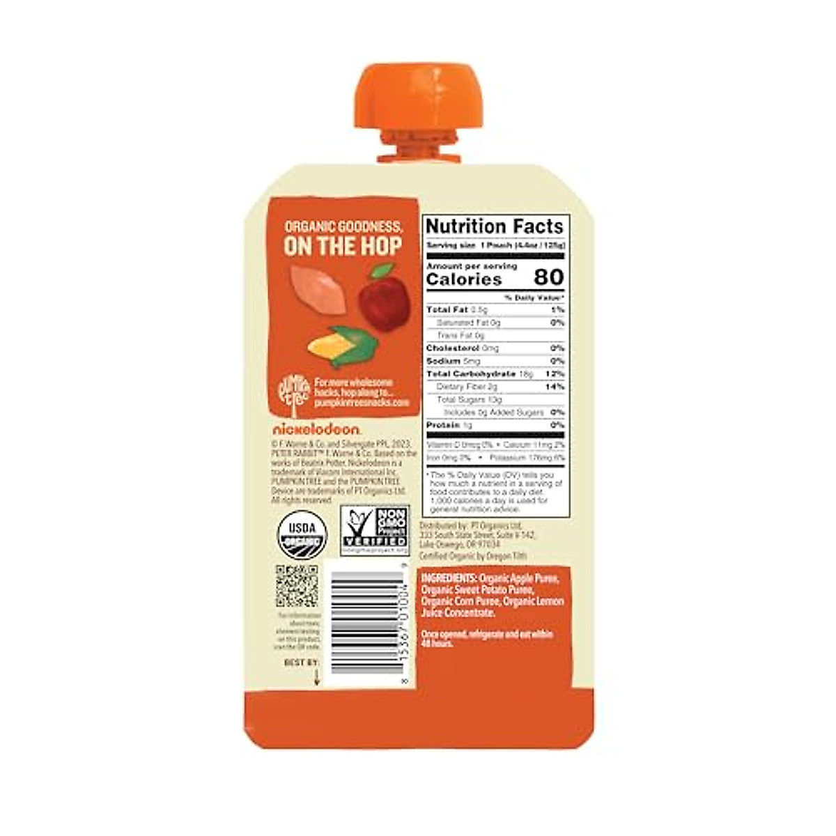 Pumpkin Tree Peter Rabbit Organics, Apple, Sweet Potato, and Corn, 4.4 Ounce (Pack of 10)