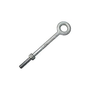 Steel Eyebolt, Not For Lifting, Galvanized Finish, 18" Length, Threads, Imported