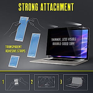 VINTEZ Privacy Screen Adhesive Tabs and Strips for Computer Monitors and Laptops - Replacement kit