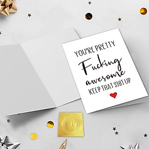 ZZMelixir Funny Thank You Cards for Best Friend, Welcome Cards to Employees, Humorous Motivational Birthday Card for Him Her, Naughty Anniversary Card to Husband