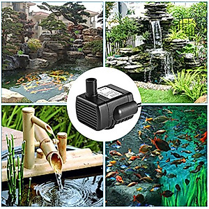 LEDGLE Mini USB Fountain Pump Compact Submersible Pumps Efficient 5V Water Pump for Small Pond, Fish Tank, Long Cord, 180L/H, Black