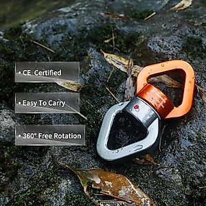 NewDoar Swing Swivel,30KN CE Certified Micro Rotator Swivel Device for Swing Aerial Dance/Yoga/Swing/Hanging Hammock/Rock Climbing Tree Arborist(Silver Orange)