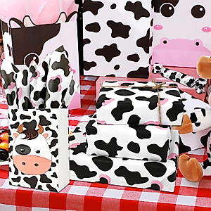 100 Sheets 20 x 14 Inch Pink Cow Girl Tissue Paper for Gift Bags, Pink Black Cow Print Gift Wrap Tissue Paper for Birthday, Baby Shower, Cow Theme Western Party DIY Craft