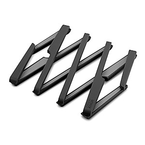 Joseph Joseph Stretch Folding Silicone Trivet for Hot Pot and Pan, Expanding non slip stand, heat resistant mat for Kitchen Countertop - Black