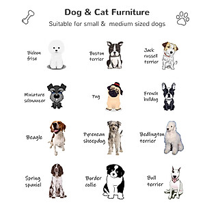 PawHut Wicker Dog House Raised Rattan Puppy Bed Cat Shelter for Indoor Outdoor Garden Patio Pet Sofa with Removable Cushion for Medium Sized Pet Brown