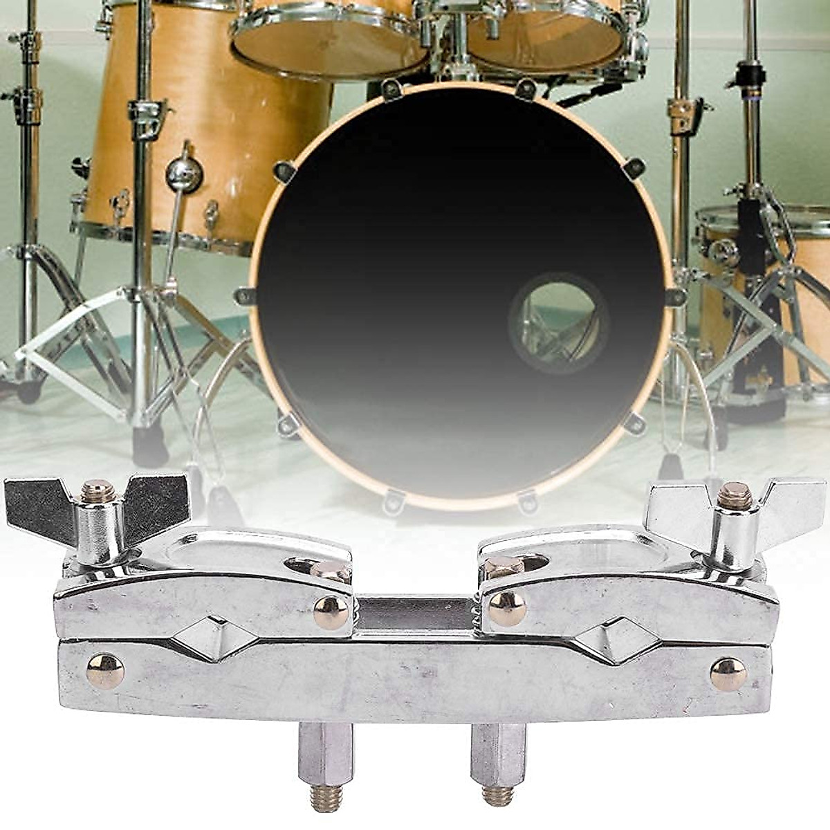 Drum Clip Rod Zinc Alloy Connecting Clamp Holder Bracket Rod Percussion Multi-function Clip Silver