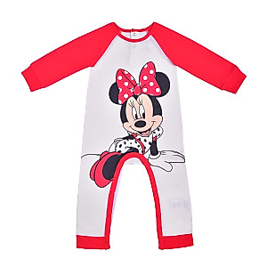 Disney Baby 3 Pack Minnie Coveralls, Red, 12 Months