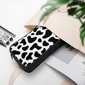 Cow Skin Animal Spots Pencil Case Makeup Bag Big Capacity Pouch Organizer for Office College