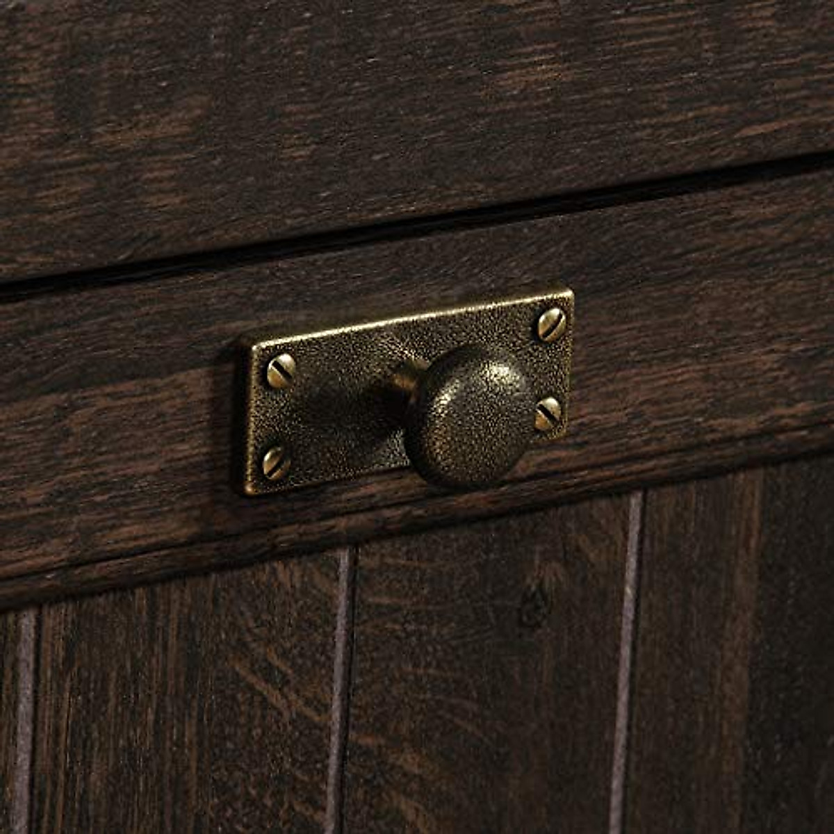 Sauder Costa L-Desk, L: 65.12" x W: 65.12" x H: 30.0", Coffee Oak Finish