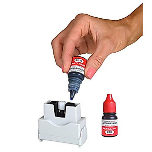 AccuStamp - ACCU-STAMP2 Message Stamp with Shutter, 2-Color, ENTERED, 1-5/8" x 1/2" Impression, Pre-Ink, Red and Blue Ink (035544)