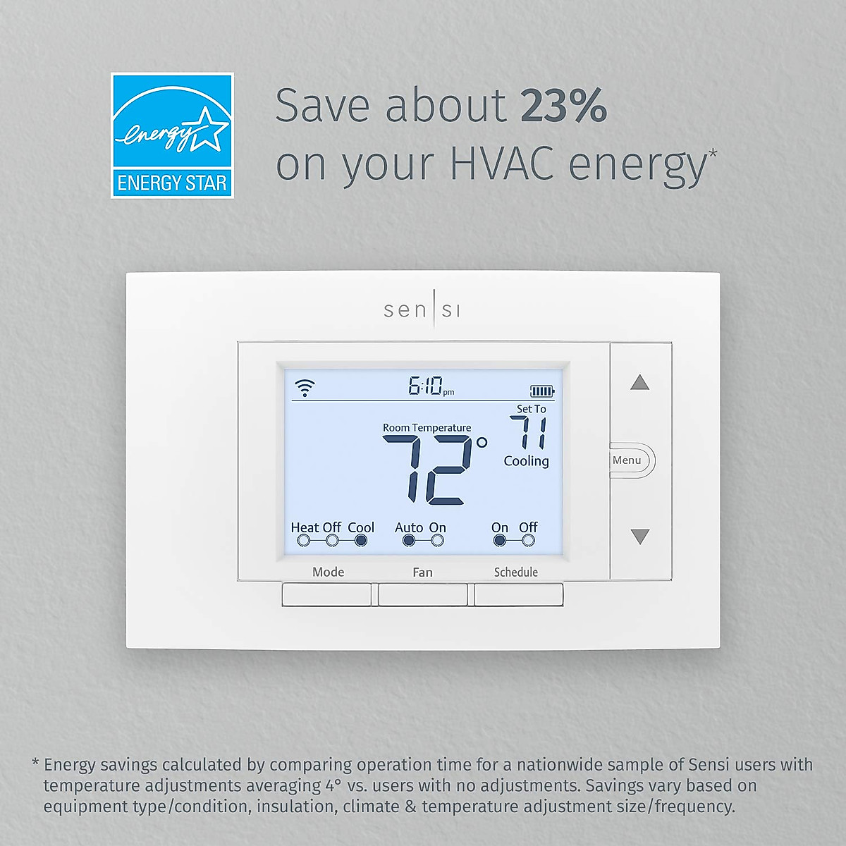 Emerson Sensi Wi-Fi Smart Thermostat for Smart Home, Pro Version, Works with Alexa, Energy Star Certified