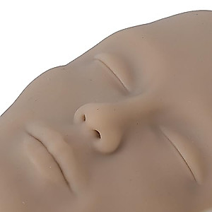 Makeup Practice Face, Silicone Makeup Practice Board, Face Eyebrow Eyes Makeup Mannequin for Makeup Artists and Beginners, Perfect Aid to Practicing Makeup (Dark Skin Color)