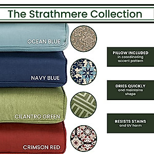 Hanover Strathmere Outdoor Luxury Recliner, Rich Brown/Crimson Red