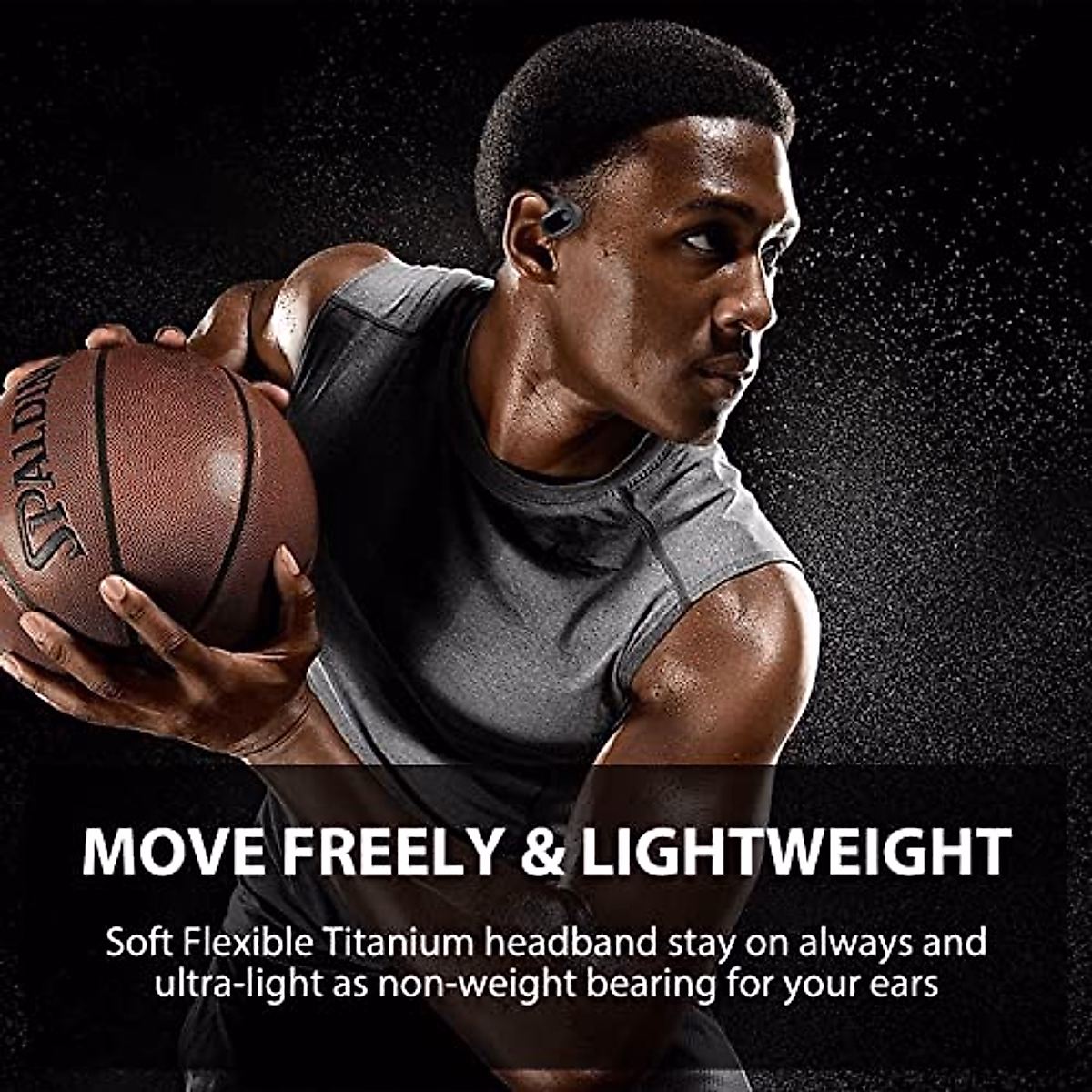 Bone Conduction Headphones, Open Ear Headphones, Bluetooth Wireless Earbuds for Running with Hi-Fi Stereo Sound Noise Cancelling Mic, Waterproof Headset for Marathon Skateboarding Cycling