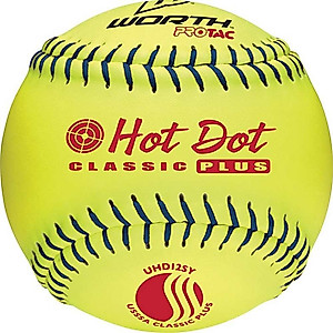 Worth 12" USSSA Hot Dot Slowpitch Softball (Dozen)