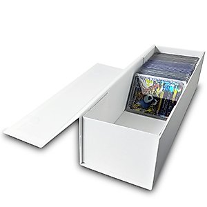 900+ Cards or 200 Top Loaders Box, Baseball Card Storage Box, Trading Card Storage Box for Trading Cards, Gaming Cards and Sport Cards, White, 13x4x3 inches, 1 Count