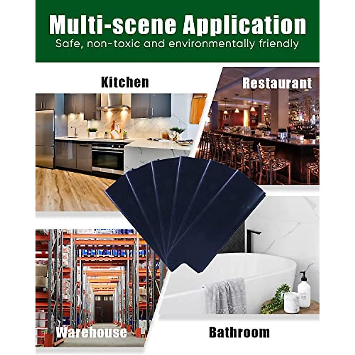 SEEKBIT 6 Pack Rat Sticky Traps Extra Large, Black Mouse Glue Trap Sticky Trap for Mice and Rats, Enhanced Stickiness Trapping Pads Snakes Spiders Roaches for House Rodent Pest Control - 47.2x11