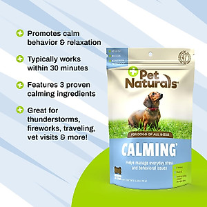 Pet Naturals BusyButter Easy Squeeze Calming Peanut Butter for Dogs, 6 Pouches & Calming Treats for Dogs, 30 Chews