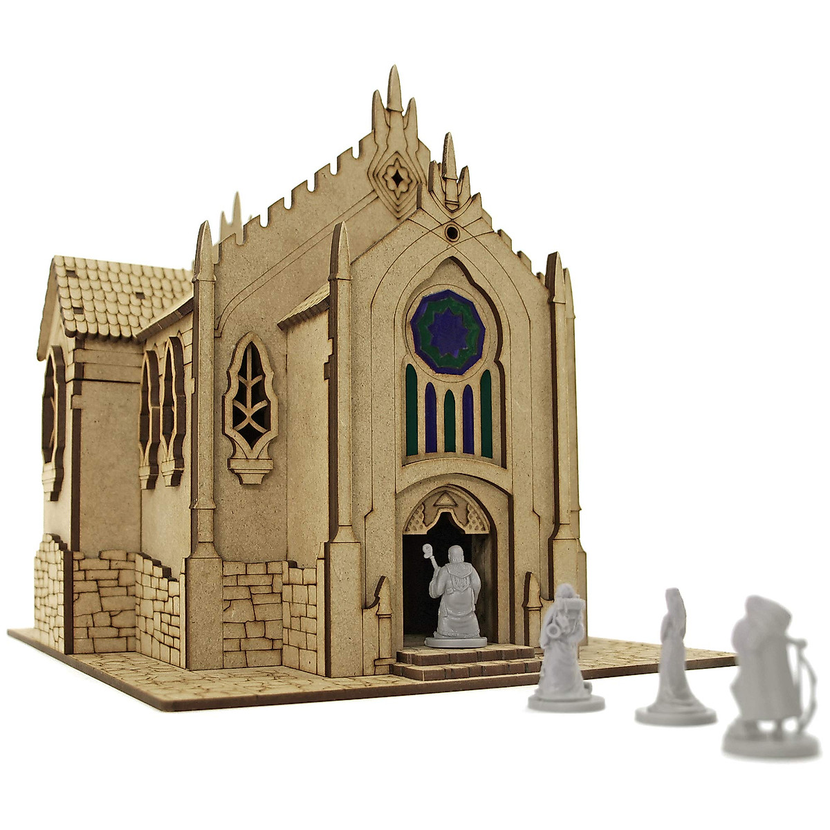 Temple Church D&D Wooden Laser Cut Buildings Fantasy Terrain 25mm 32mm 28mm Miniatures for Dungeons and Dragons, Pathfinder & Other Tabletop RPG