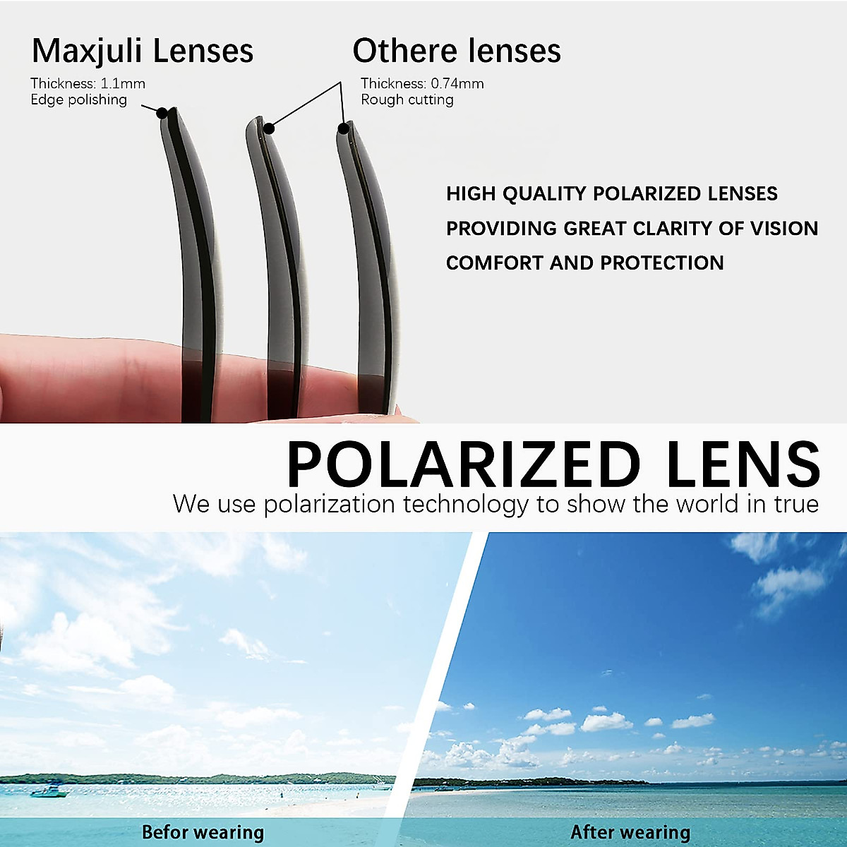 MAXJULI Polarized Sunglasses for Men and Women,UV400 Protection Sun Glasses,Ideal for Driving Cycling and Running 8120（Grey+Grey）