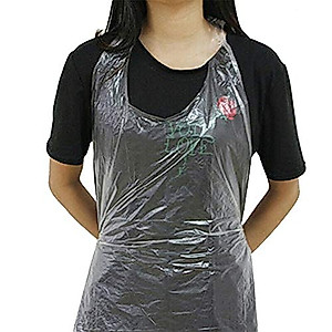 BSMTEBN 50Pcs Disposable Aprons Professional Transparent Lightweight Beauty Aprons for Painting Cooking Beauty Salon