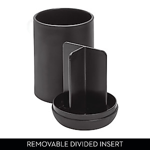 iDesign Toothbrush Holder for Normal Toothbrushes, Spin Brushes, and Toothpaste, The Cade Collection - 3" x 3" x 4. 5", Matte Black
