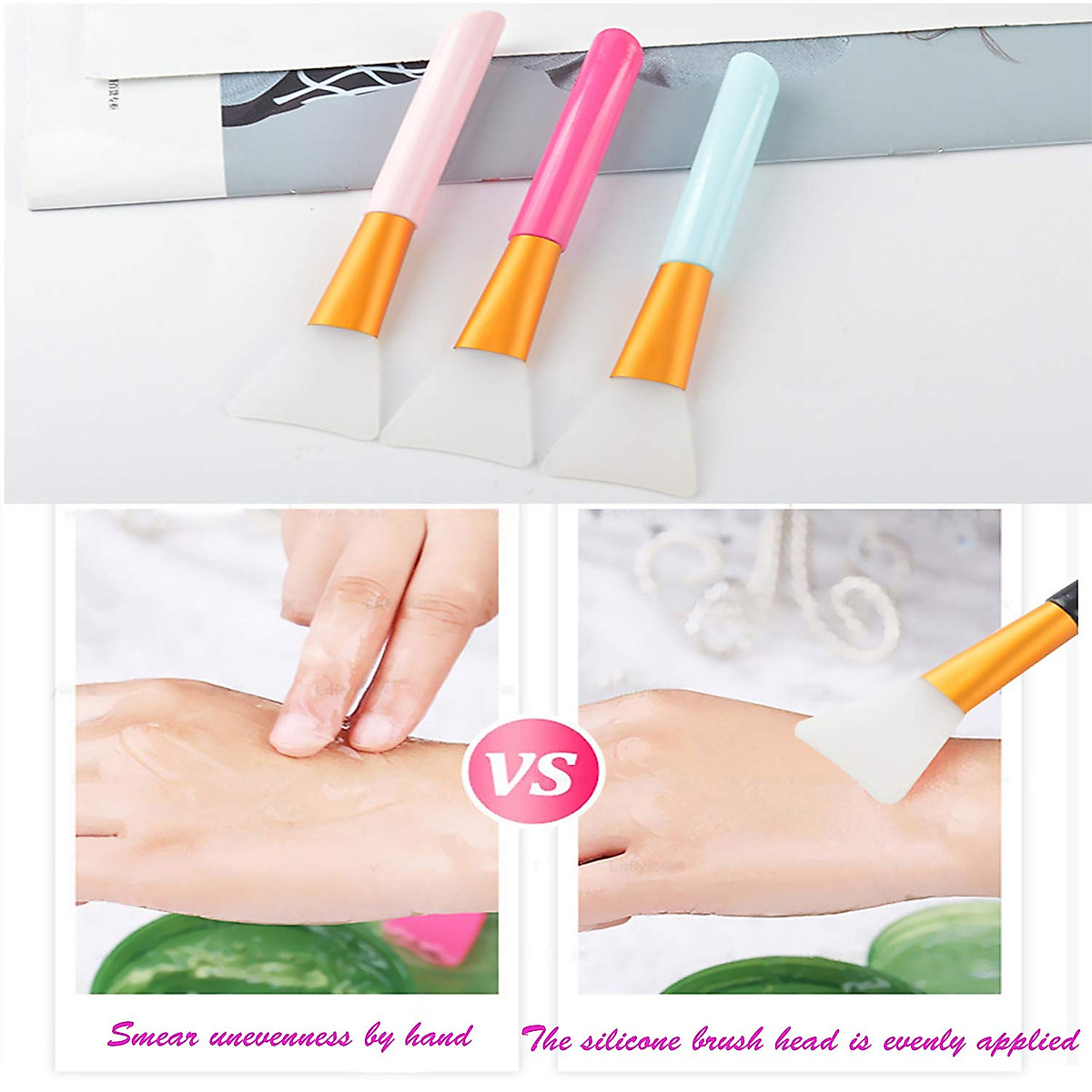 Silicone Face Mask Brush, Mask Beauty Tool, Soft Silicone Facial Mud Mask Applicator Brush 12 Pcs.