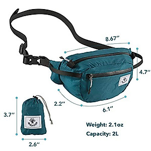 4Monster Hiking Waist Packs Portable,Water Resistant Fanny Pack Bags Lightweight with Adjustable Strap for Outdoor, Workout,Running,Hiking,Traveling,Biking,Camping and Fishing (Blue, 2L)