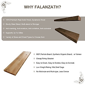 FALANZATH Floating Shelves Wood Set of 2, 30 inch Wood Floating Shelves, Rustic Wall Mounted Storage Shelves for Bedroom, Living Room, Bathroom, Kitchen, Office, Farmhouse (Walnut)