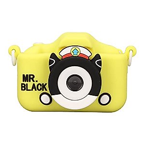 Kids Camera, Cute Lightweight Kids Digital Camera, 2in Screen Children Camera for Photo Video MP3 3‑10 Years Old Kids(Yellow with 32G Memory Card with Card Reader)