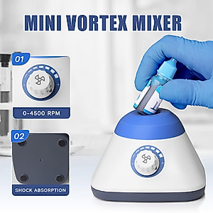 Cekegon 0-4500rpm Mini Vortex Mixer, Vortex Paint Mixer with Touch Function, 21mm Orbital Diameter Lab Vortex Shakers for Tubes, Miniature Paint, Nail Polish, Mix Up to 50ML